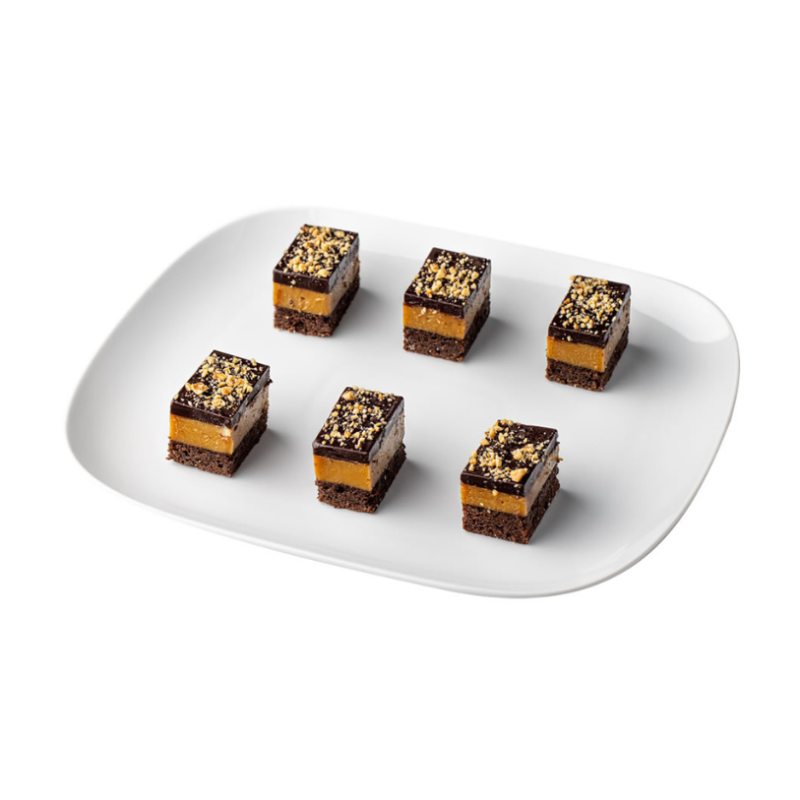 Chocolate, Salted Caramel & Hazelnut Petite Slice (GF) - CBD Patisserie